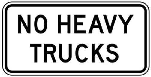 RB-62-T No Heavy Trucks (TAB) – Nexgen Signs and Printing