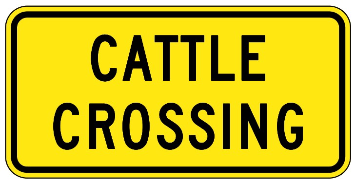 WC-15-T Cattle Crossing (TAB) – Nexgen Signs and Printing